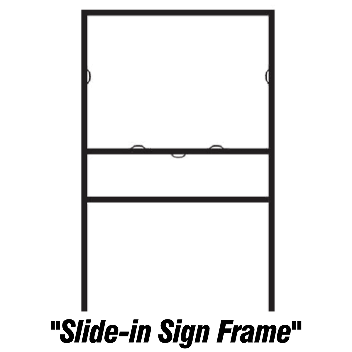 Slide-in Metal Sign Frame with 18x24 & 6x24 Sign Slots – Buz White Sign ...