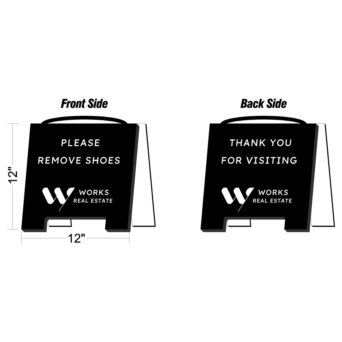 Works Real Estate Please Remove Shoes Signs – Buz White Sign & Design