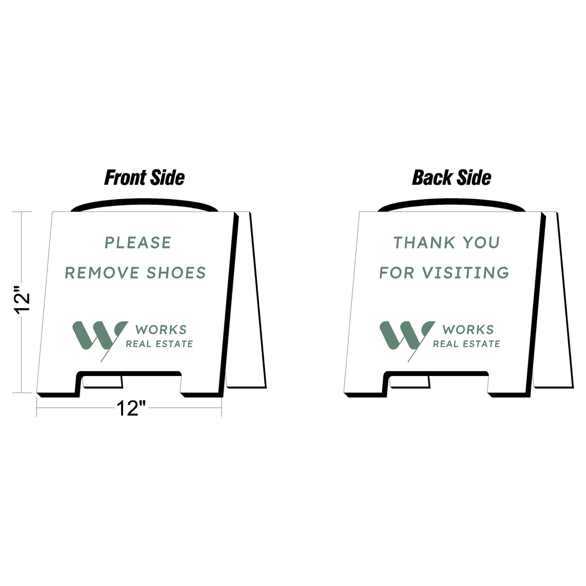Works Real Estate Please Remove Shoes Signs – Buz White Sign & Design