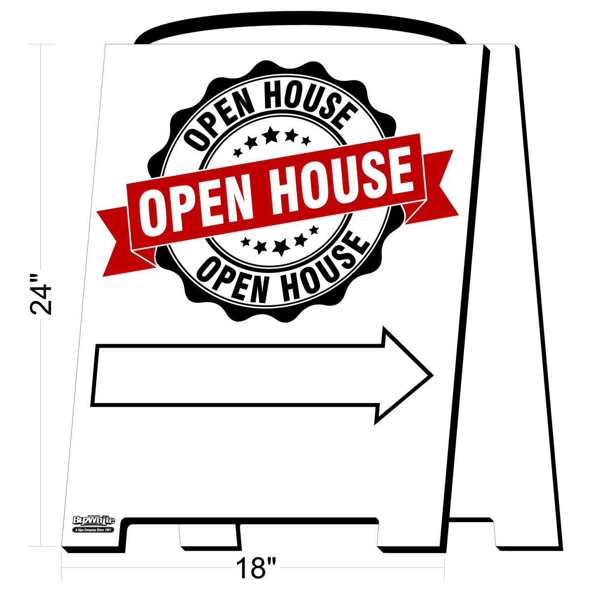 Generic Open House A-Frame Sign 24x18 – Buz White Sign & Design