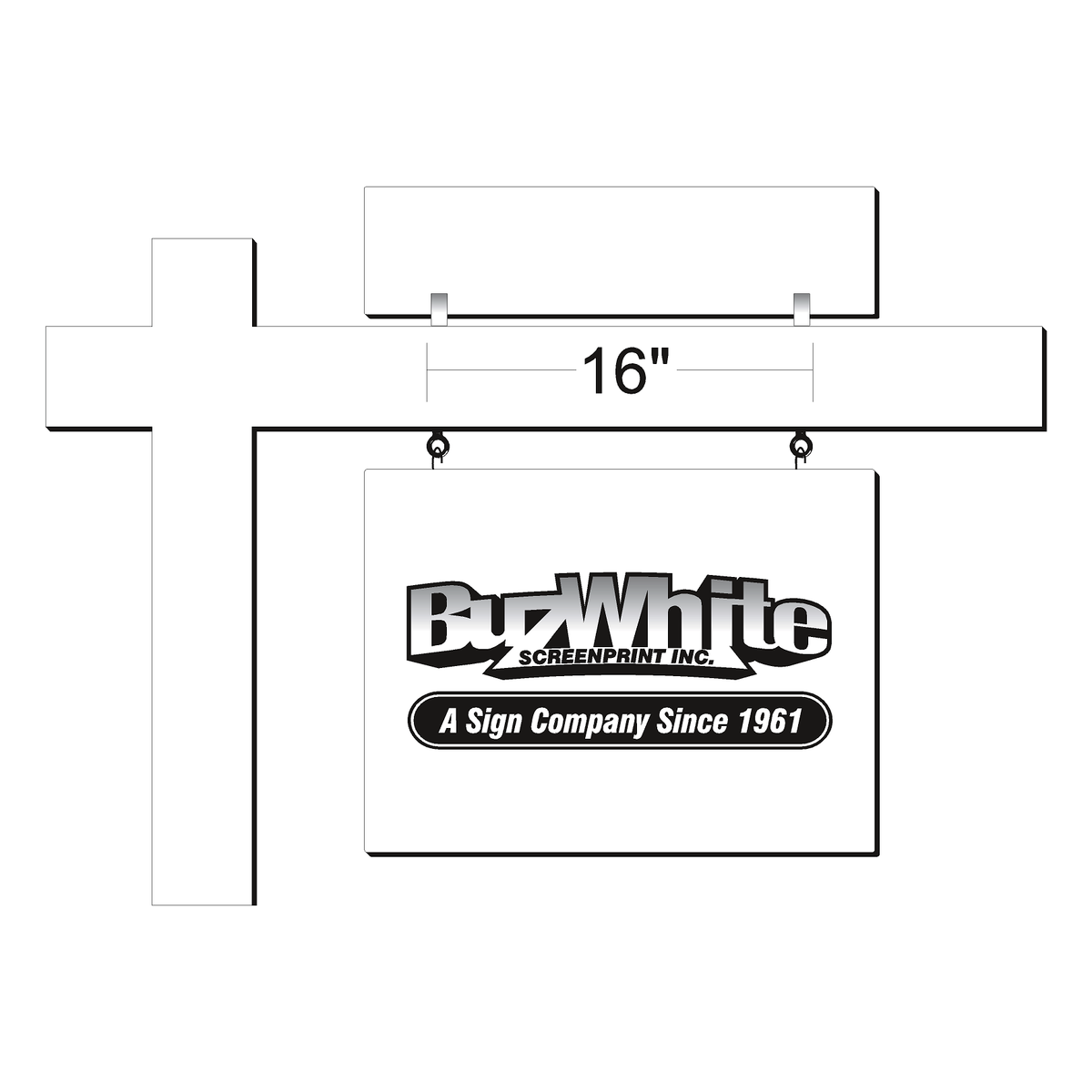 Master Crafted 8' Arm Post to Hang Signs – Buz White Sign & Design