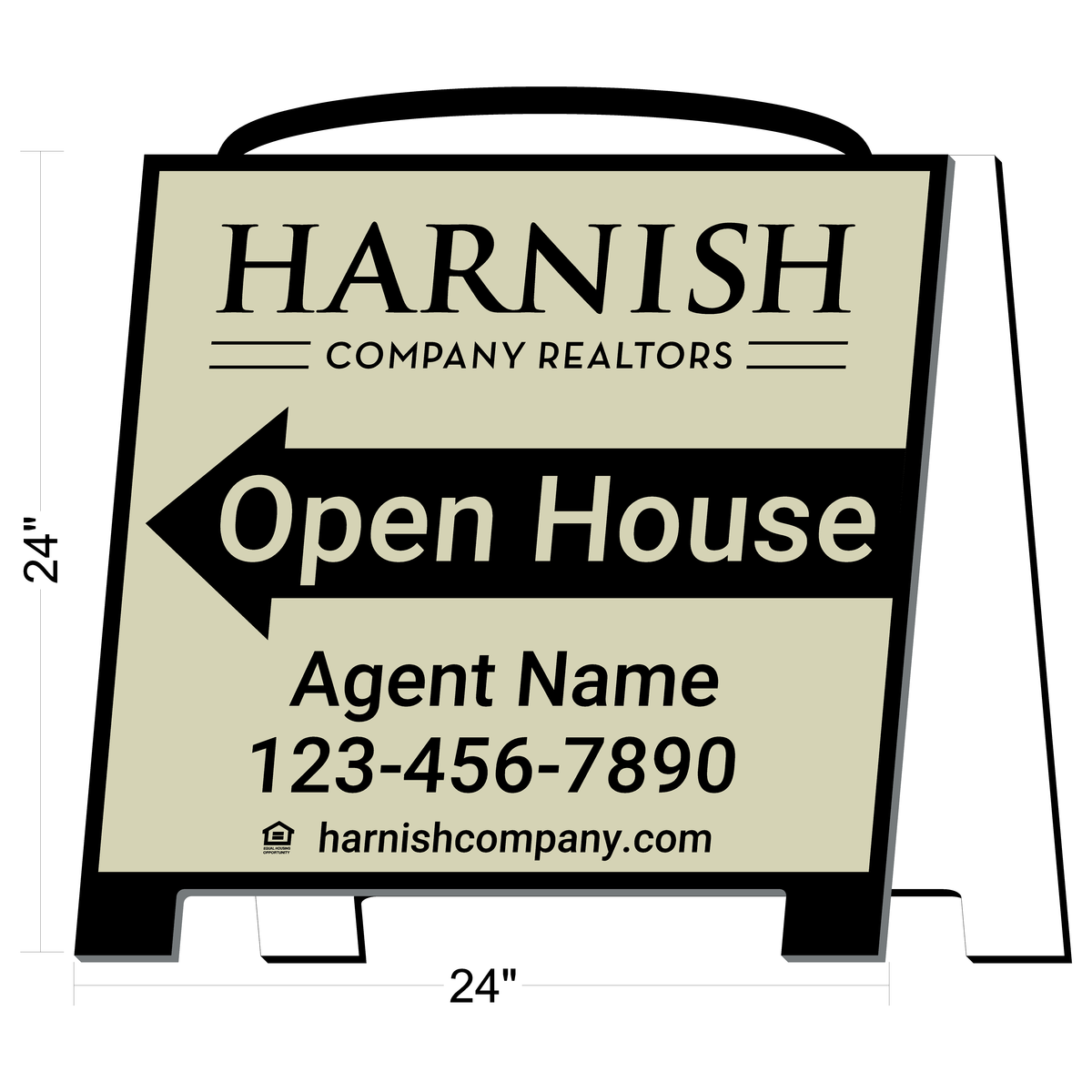 Harnish Company Realtors Open House A-Frame Sign – Buz White Sign & Design