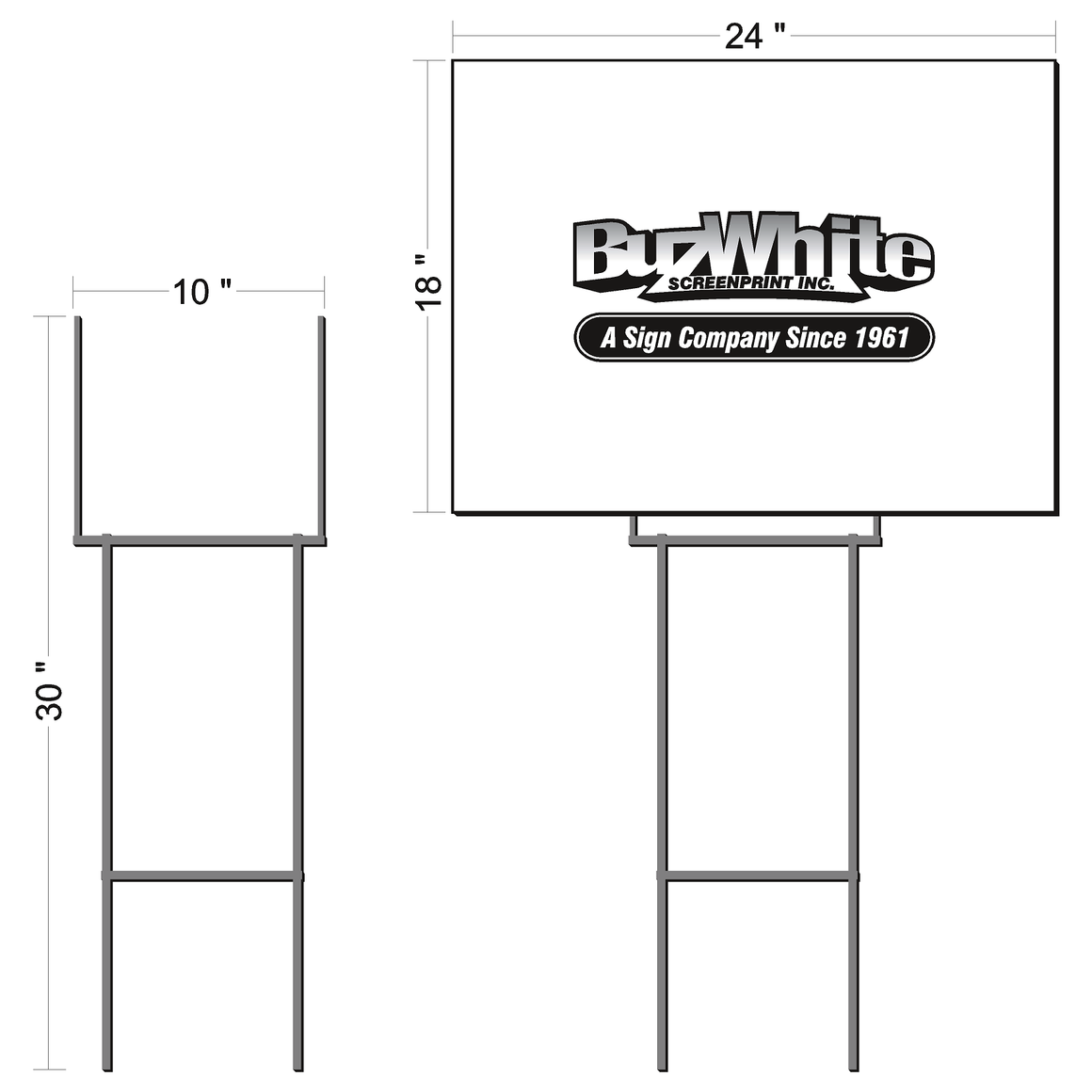 30" Heavy Duty Metal Sign Stake – Buz White Sign & Design